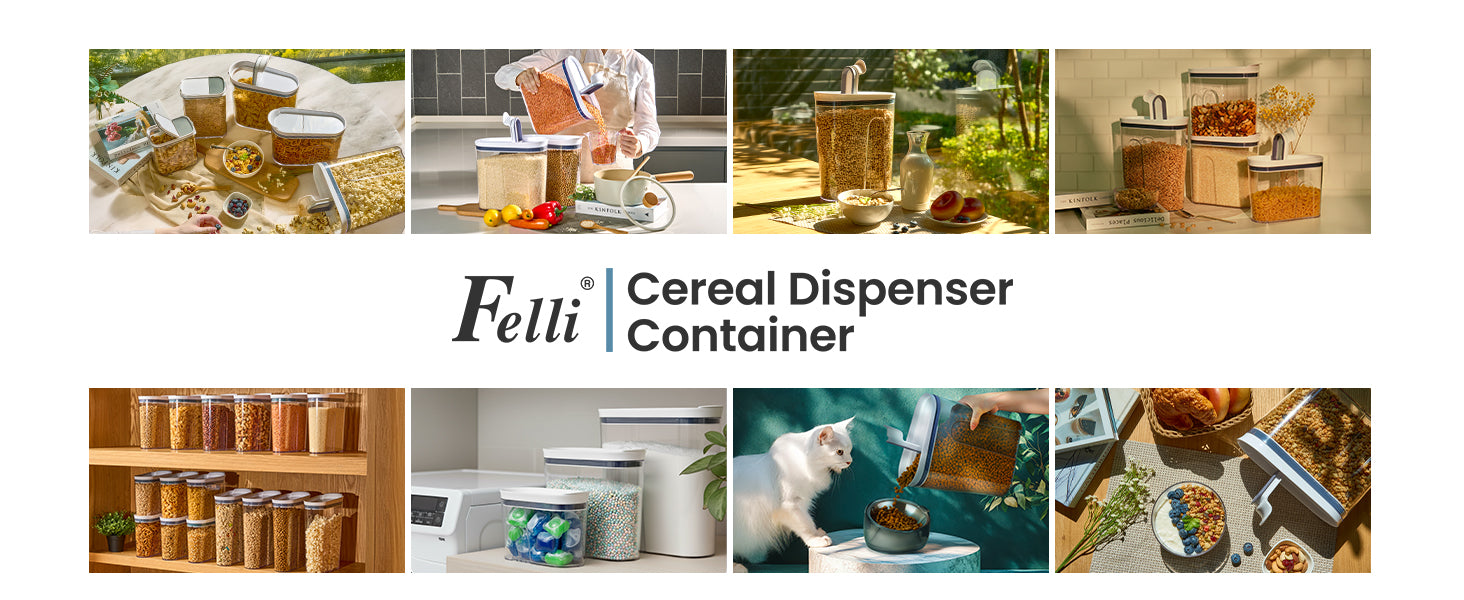 Felli Cereal Container - S 2.6Qt / 2.5L - Pasta & Granola Storage
