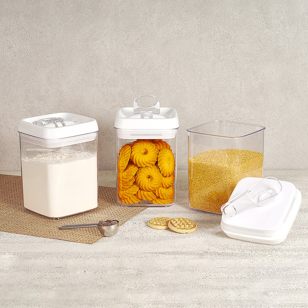 Felli Flip Tite Storage Container - Airtight Canister for Kitchen Pantry
