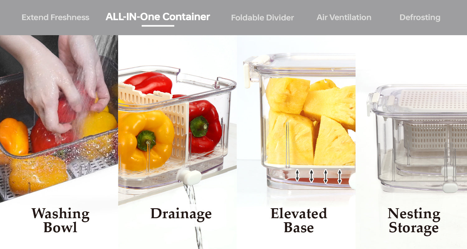 Felli Duo Fresh Produce Saver - Berry Container - Small 0.7qt / 0.7L