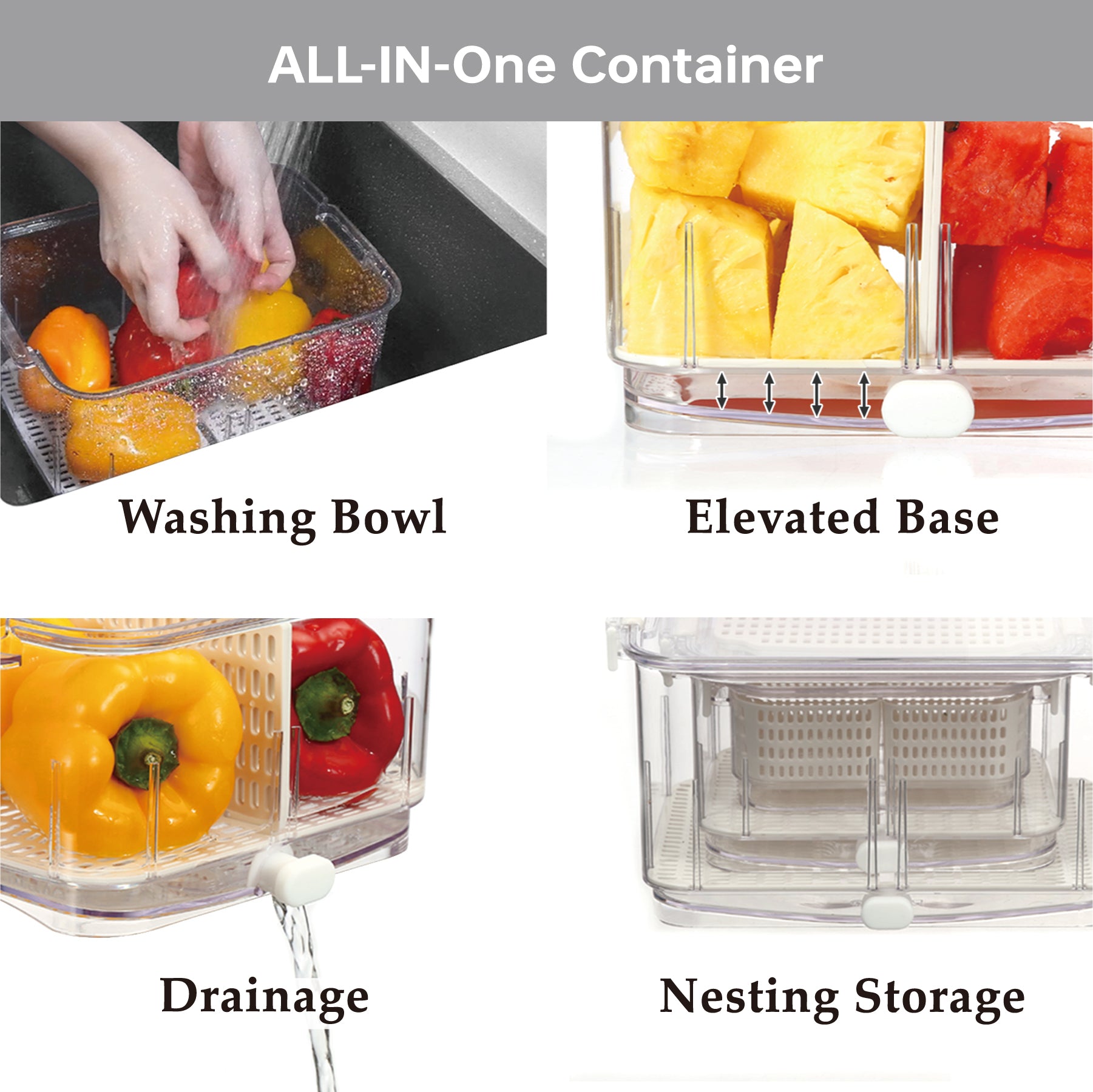 Felli Duo Fresh Produce Saver - Berry Container - Small 0.7qt / 0.7L