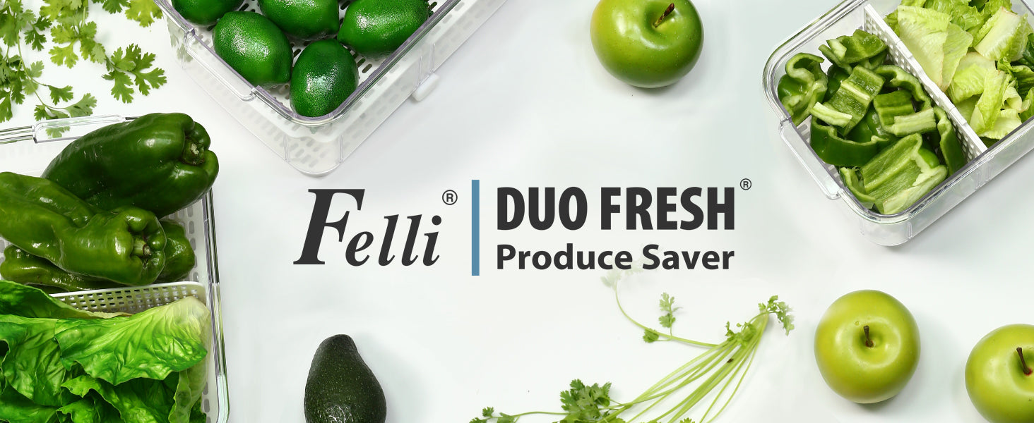 Felli Fresh Longer Produce Saver - Vegetable Container - Large 5.0qt / 4.8L
